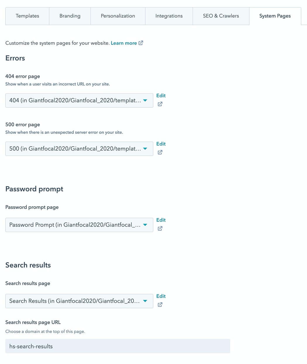 How to swap HubSpot system templates