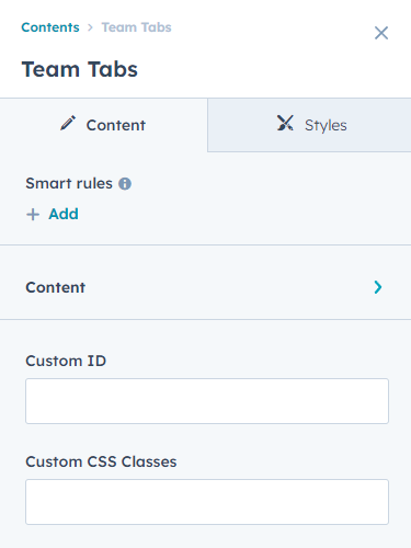 Team Tabs